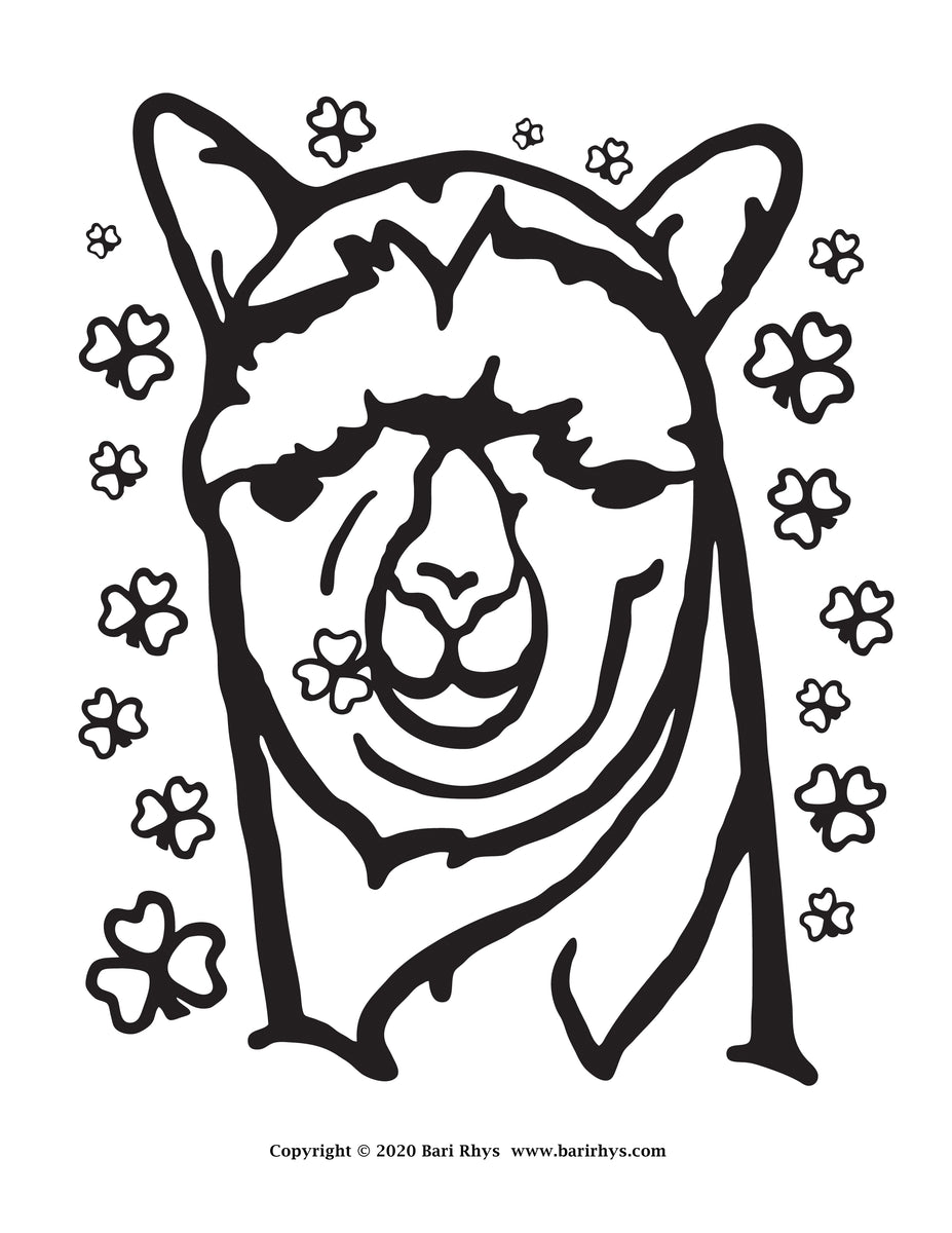 cute alpaca coloring pages