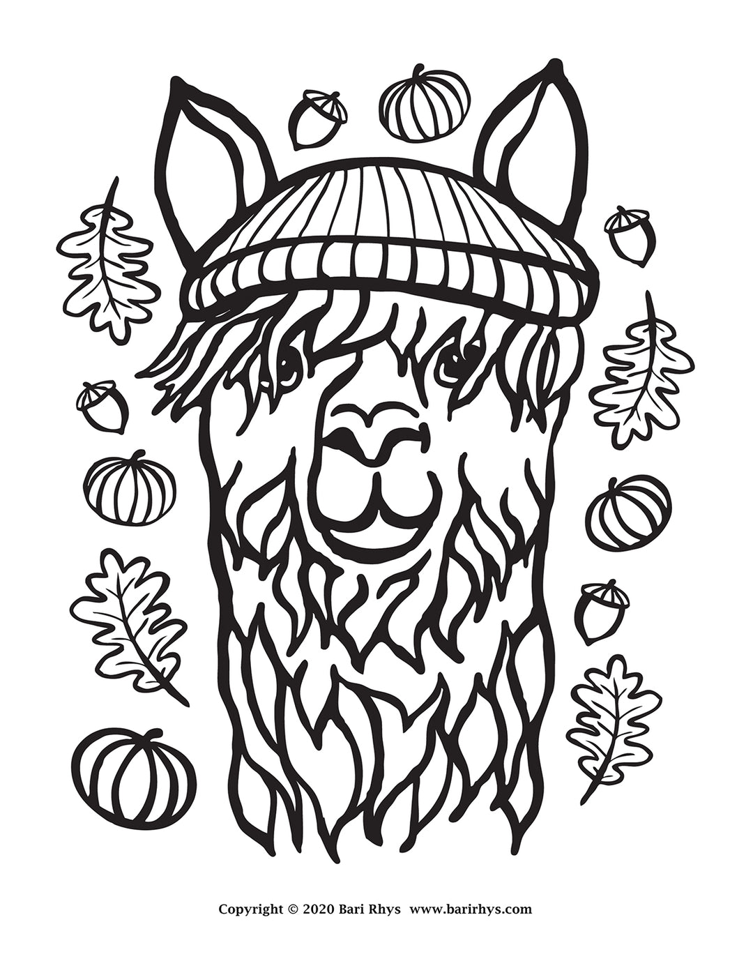 alpaca coloring pages printable