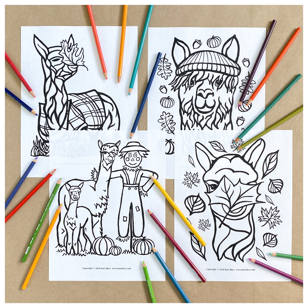 alpaca coloring pages for kids